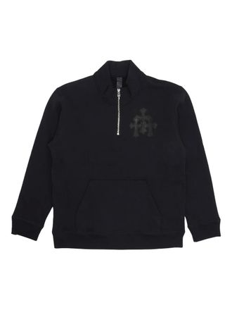 Chrome Hearts sweat Cemetery Cross &agrave; col zipp&eacute; - Noir