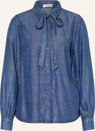More & More More & More Hemdbluse In Jeansoptik Mit Abnehmbarer Schluppe blau