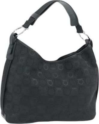 Ferragamo Sac bandouli&egrave;re Pre-owned en toile - Femme - Pre-owned - Noir - Taille: ONE Size