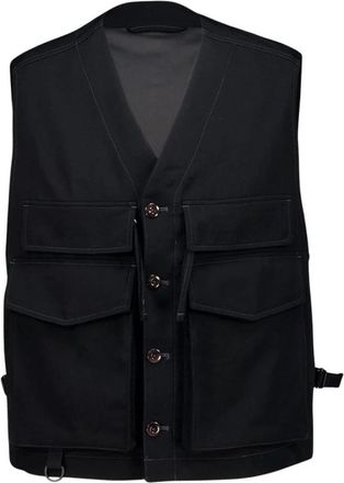 Christophe Lemaire Homme, Vestes, Noir, Taille: L Wool Utility Gilet