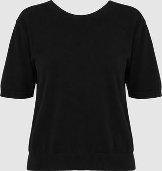 Ganni Top Sheer Back Tie Black