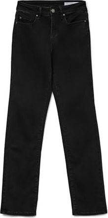 Vero Moda Vmflash Mr Straight Jeans Li133 GA Noos, Noir, XL / 32L Femmes