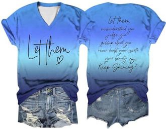 Generic T-shirt d&eacute;t&eacute; pour femme avec inscription &laquo; Let Them Misunderstand You &raquo; - Changement de couleur - Tendance - Ample - 2025 - D&eacute;contract&eacute; - Mignon - Let