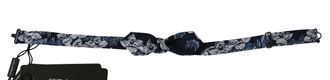 Dolce & Gabbana Navy Blue Floral Slim Adjustable Neck Papillon Men Bow Tie Silk
