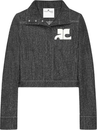 Courr&egrave;ges Damen, Jacken, Schwarzk, MGr&ouml;&szlig;e