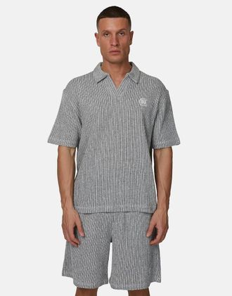 Good For Nothing Polo en maille boucl&eacute;e &agrave; monogramme - Gris