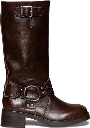 Steve Madden Boneta - Bottes hauteur genou &agrave; enfiler en cuir avec harnais - Marron