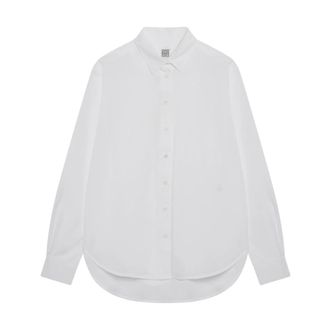 Toteme Femme, Blouses et Chemises, Blanc, Taille: 38 FR Chemise Signature en Coton