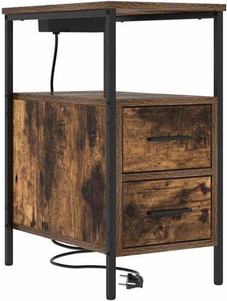 vidaXL Nachttisch R&auml;uchereiche 30 x 48 x 61 cm Holzwerkstoff Vidaxl