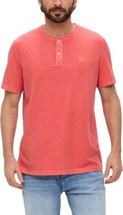 s.Oliver T-Shirt mit Garment Dye und Henley-Ausschnitt