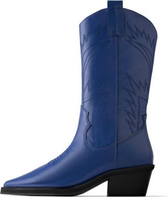 L37 Femme, Chaussures, Bleu, Taille: 38 EU Botte Cowboy Holly Leaves