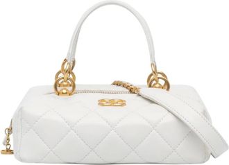 Chanel Pre-owned CC Quilted Lambskin Box with Top Handle - Femme - Pre-owned - Blanc - Taille: ONE Size