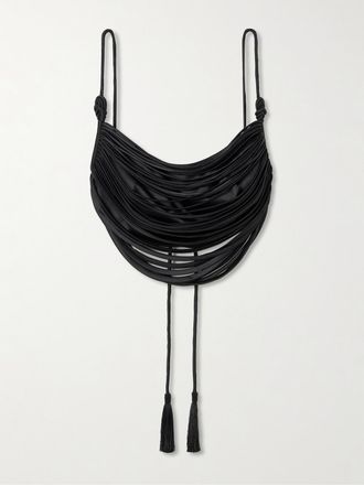 Andres Otalora Tierra De Oro Verkürztes Oberteil Aus Satin - Schwarz