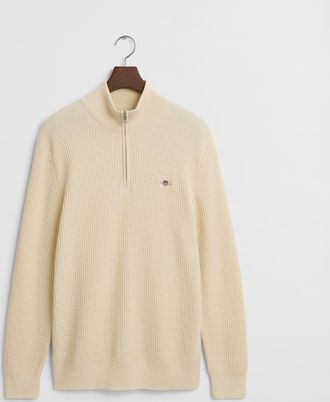 GANT Textured Cotton Half Zip