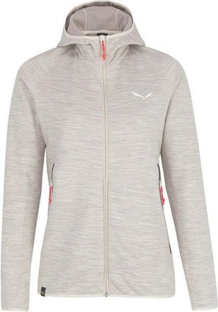 Salewa Fleecejacke Nuvolo Alpinewool mit Kapuze (4-Wege-Stretch, warm, atmungsaktiv)