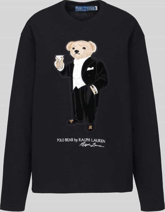 Polo Ralph Lauren Langarmshirt mit besticktem B&auml;renmotiv