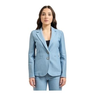 iBlues Femme, Vestes, Bleu, Taille: 36 FR Blazer en jersey m&eacute;lange de coton