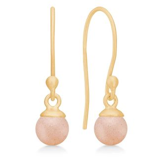 Frk. Lisberg Femme, Accessoires, Jaune, Taille: ONE Size Boucles dOreilles en Pierre de Lune Plaqu&eacute; Or 14K