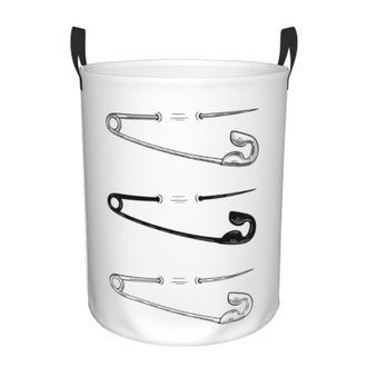 Generic Sicherheitsnadel Auf Wei&szlig; W&auml;schesammler Rund Aufbewahrungskorb Mit Henkel W&auml;schebeh&auml;lter F&uuml;r Decken Spielzeug W&auml;schekammer