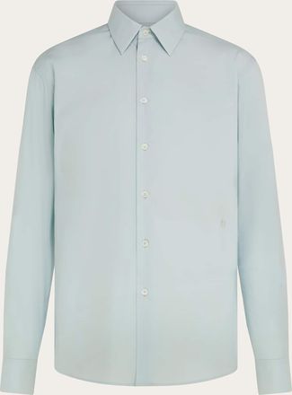 Ferragamo Herren Oberhemd aus Stretch-Popeline Blau