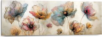 Reinders Wandbild, Aquarellblumen, Wohnzimmer, MDF, 30 x 90