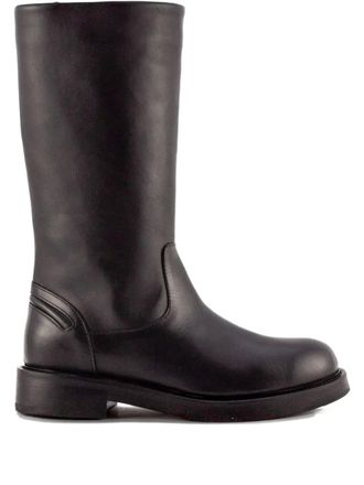 Julie Dee bottines en cuir à bout rond - Marron