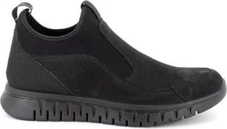 Igi & Co Baskets Slip-on noires, chaussures de sport en nubuck, semelle flexible avec design ergonomique, chaussures d&eacute;contract&eacute;es pour homme, Edo, 8619000, No