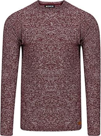 Riverso Pull RIVOskar col rond r&eacute;gulier basique pull en tricot sweat-shirt 100 % coton &agrave; manches longues uni noir rouge bleu gris S M L XL XXL 3XL 4XL 5XL, Ro