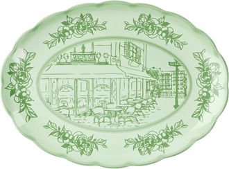 Guzzini Gro&szlig;es ovales Tablett aus Melamin Josephine Table Decor (pulvergr&uuml;n)