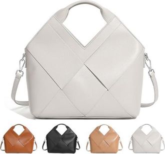 Generic Sacs &agrave; bandouli&egrave;re tiss&eacute;s, sac &agrave; main &agrave; bandouli&egrave;re &eacute;l&eacute;gant, sac fourre-tout en cuir v&eacute;g&eacute;talien, pochette triangulaire tress&eacute;e, cadeau de voyage et de