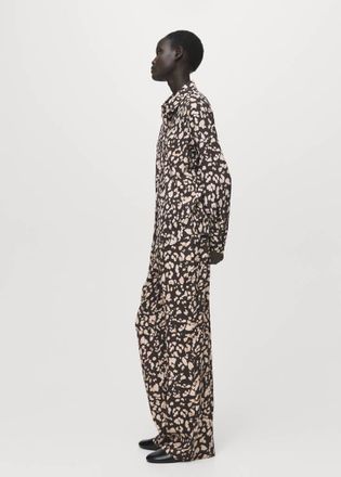 Mango Hose mit gemustertem Stretchbund braun - Damen - S - MANGO