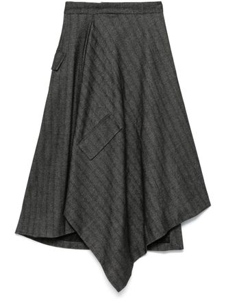 Remain jupe rayée à effet drapé - Gris