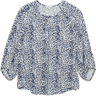 s.Oliver Druckbluse 3/4-Arm Sommerbluse / bedruckt / Rundhals