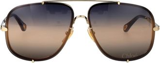 Chlo&eacute; Pilotenbrille - - Accessories - Damen - Gelb - 62 MM