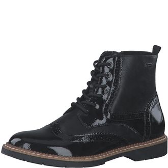 s.Oliver Damen Schnürstiefel ohne Absatz mit Reißverschluss Elegant, Schwarz (Black Comb.), 38 EU