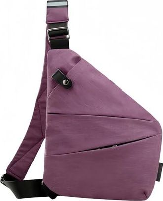 Generic Sac &agrave; bandouli&egrave;re antivol - Sac &agrave; bandouli&egrave;re unisexe pour homme et femme, id&eacute;al pour les voyages et lutilisation quotidienne, violet, Right
