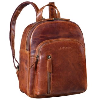 STILORD Summer Daypack Frauen Leder Rucksack Kleiner Tagesrucksack Cityrucksack Vintage Stadtrucksack Elegant und Modern Rucks&auml;cke Damen Echtleder, Farbe:kara