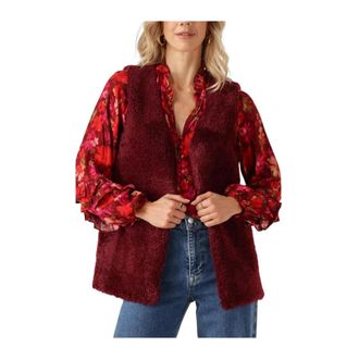 Ydence Bordeaux Blazer Gilet Sasha Stil - - Jackets - Damen - Rot - XS