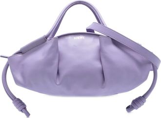 Loewe 2022 kleine Paseo Satchel-Tasche aus glänzendem Kalbsleder - Violett
