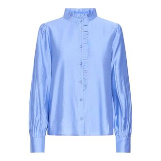 Ichi Ichi - Chemisier Ihkarlani SH - Femme - Blouses et Chemises - Bleu - Taille: 46 FR