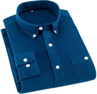 Generic Chemise &agrave; manches longues en coton pour homme - Automne et hiver - Couleur unie - Poche chaude, 75., Taille XL