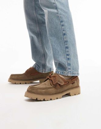 Clarks Cleyhill - Wildlederschuhe in dunklem Sand mit Ziernaht-Neutral