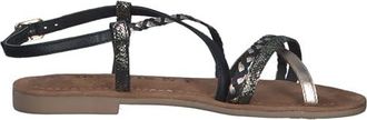 Tamaris Sandales pour femme, Noir et doré., 36 EU