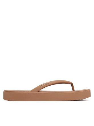 Crocs Zehentrenner Miami Square Flatform Flip 214161 Braun