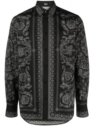 Versace chemise &agrave; imprim&eacute; baroque - Noir
