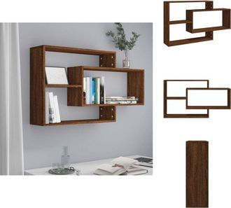 vidaXL Wandregal Braun Eichen-Optik 104x20x58,5 cm Holzwerkstoff - Wand Regal - Holzregal - Eiche Optik - Wohnraum Dekoration - Regal Mit Ablagefl&auml;chen
