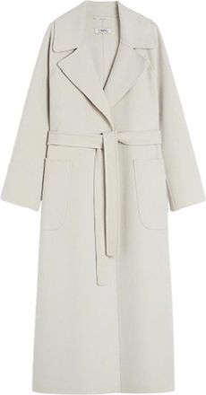 Max Mara Knielanger Mantel - Wei&szlig;