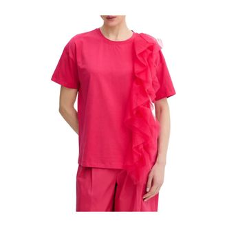 Twinset Femme, Tops, Rose, Taille: 40 FR Tulle Doubled T-shirt