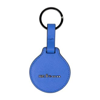 Kiton Homme, Accessoires, Bleu, Taille: ONE Size Porte-cl&eacute;s en cuir de veau