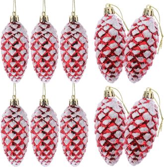 BESPORTBLE 10st&uuml;cke Tannenzapfen-anh&auml;nger f&uuml;r Weihnachtsbaum H&auml;ngedekorationen aus Tannenzapfen Weihnachtsschmuck f&uuml;r Innen und Au&szlig;en Bastelmaterial f&uuml;r Weihnach